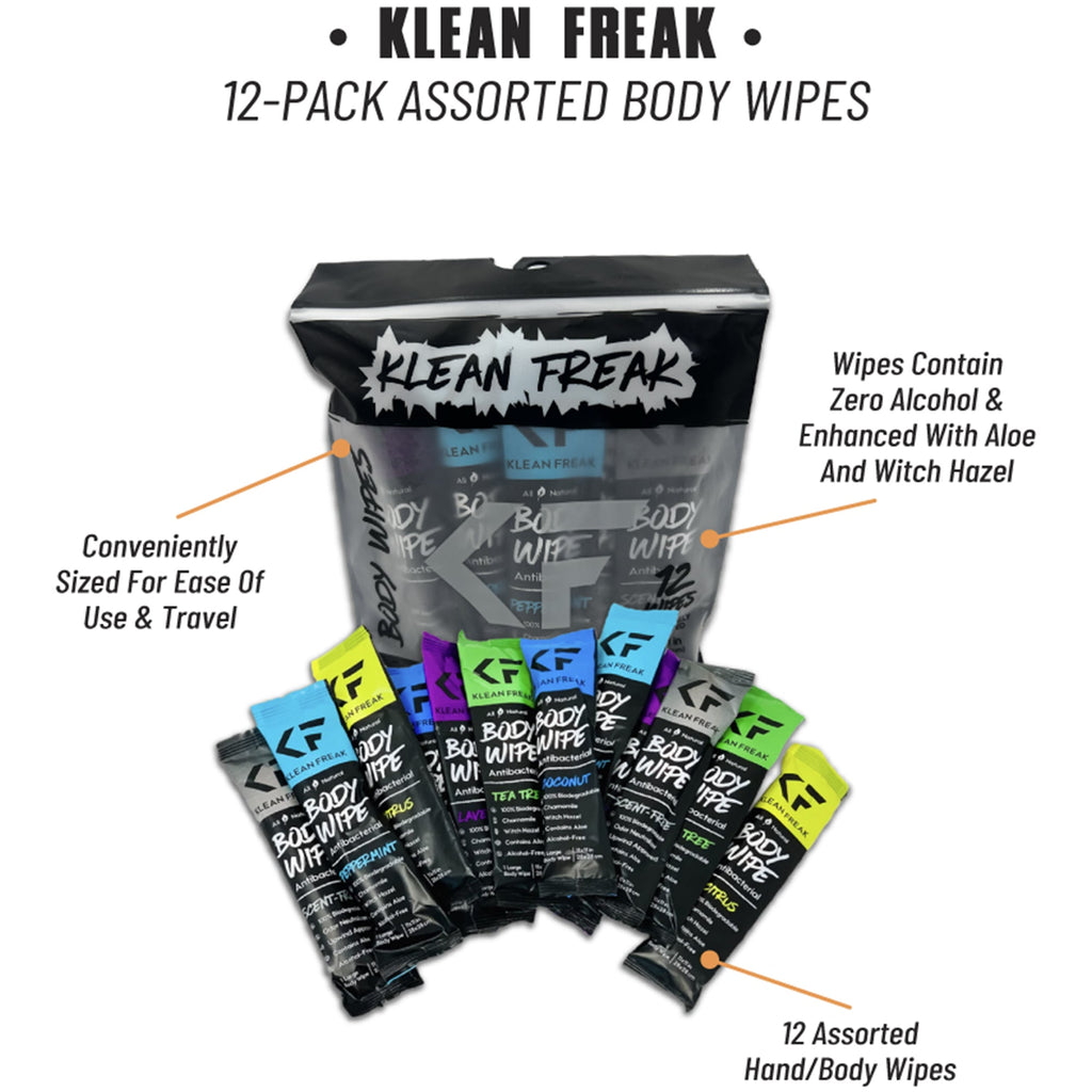 Klean Freak Body Wipes - 12 Pack Assorted - BattlBox Global